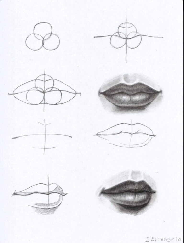 Drawing Lips: Step-by-Step Guide | Sky Rye Design