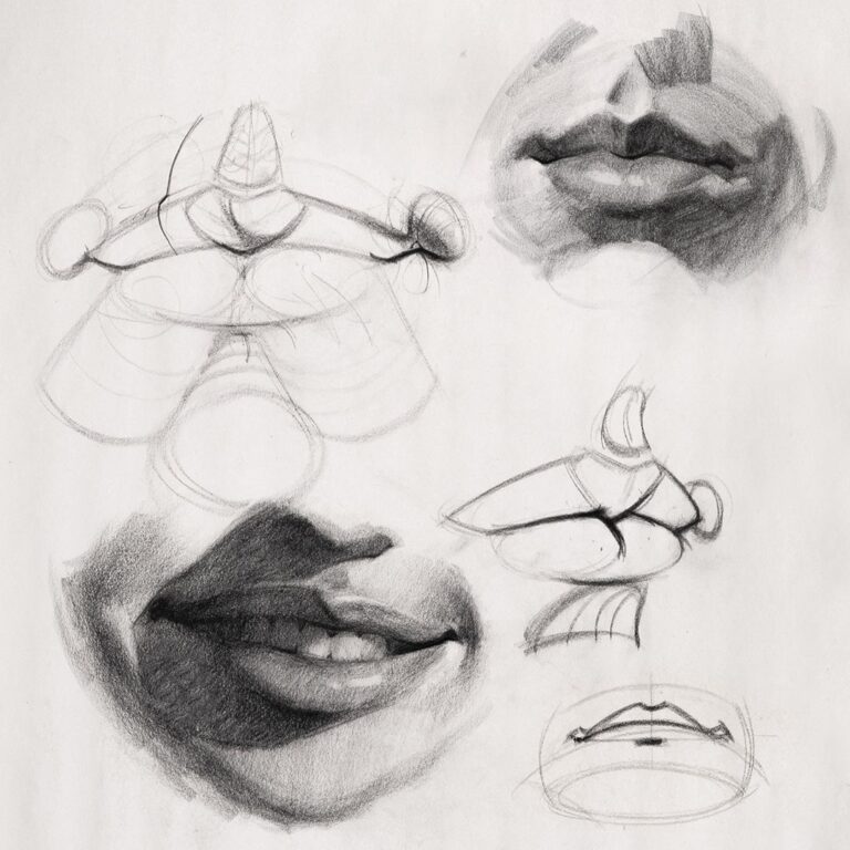 Drawing Lips: Step-by-Step Guide | Sky Rye Design