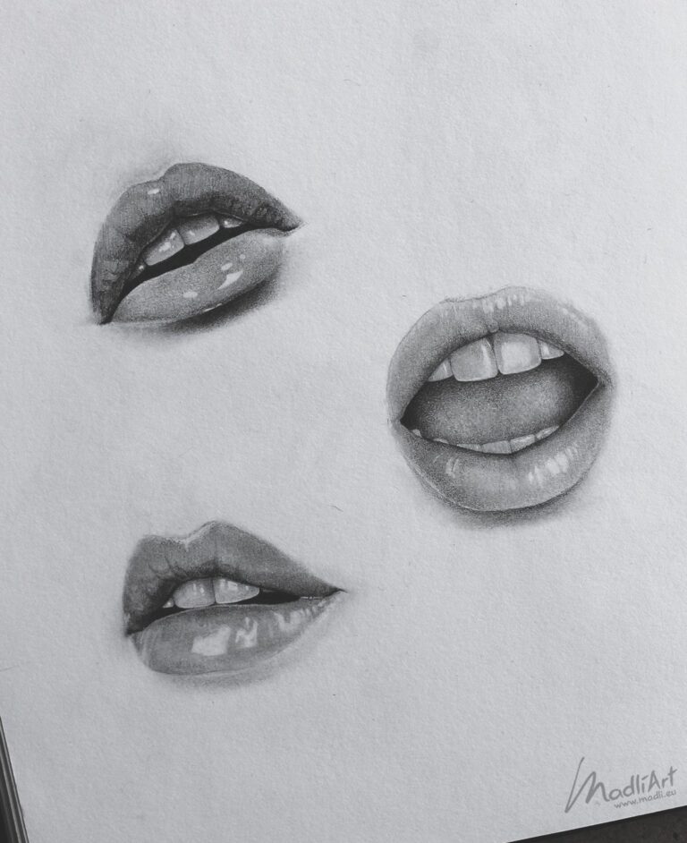 Drawing Lips: Step-by-Step Guide | Sky Rye Design