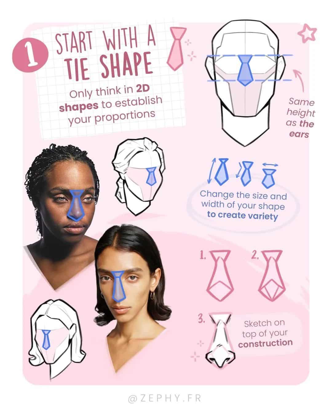 How to Draw a Nose: Easy Step-by-Step Tutorial (3 Angles)