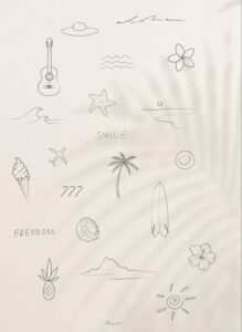 Unique & Small Beach Tattoos: Minimalistic Designs for Next Day