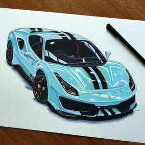 Automobile Drawing | Realistic Sketches of a Car Art