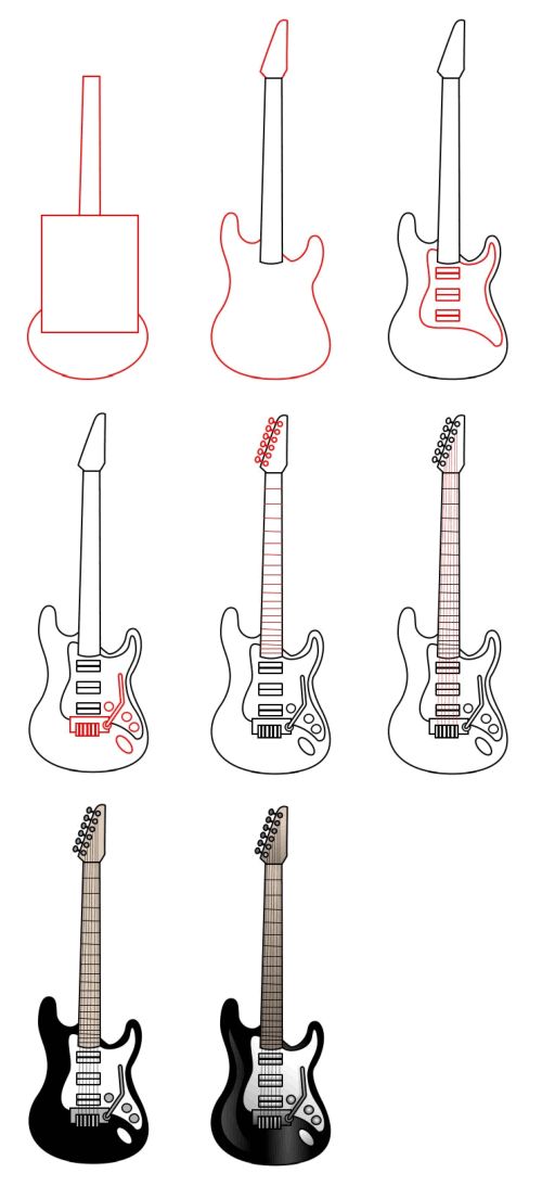 Guitar Drawing: A Step-by-Step Guide for Beginners | Sky Rye