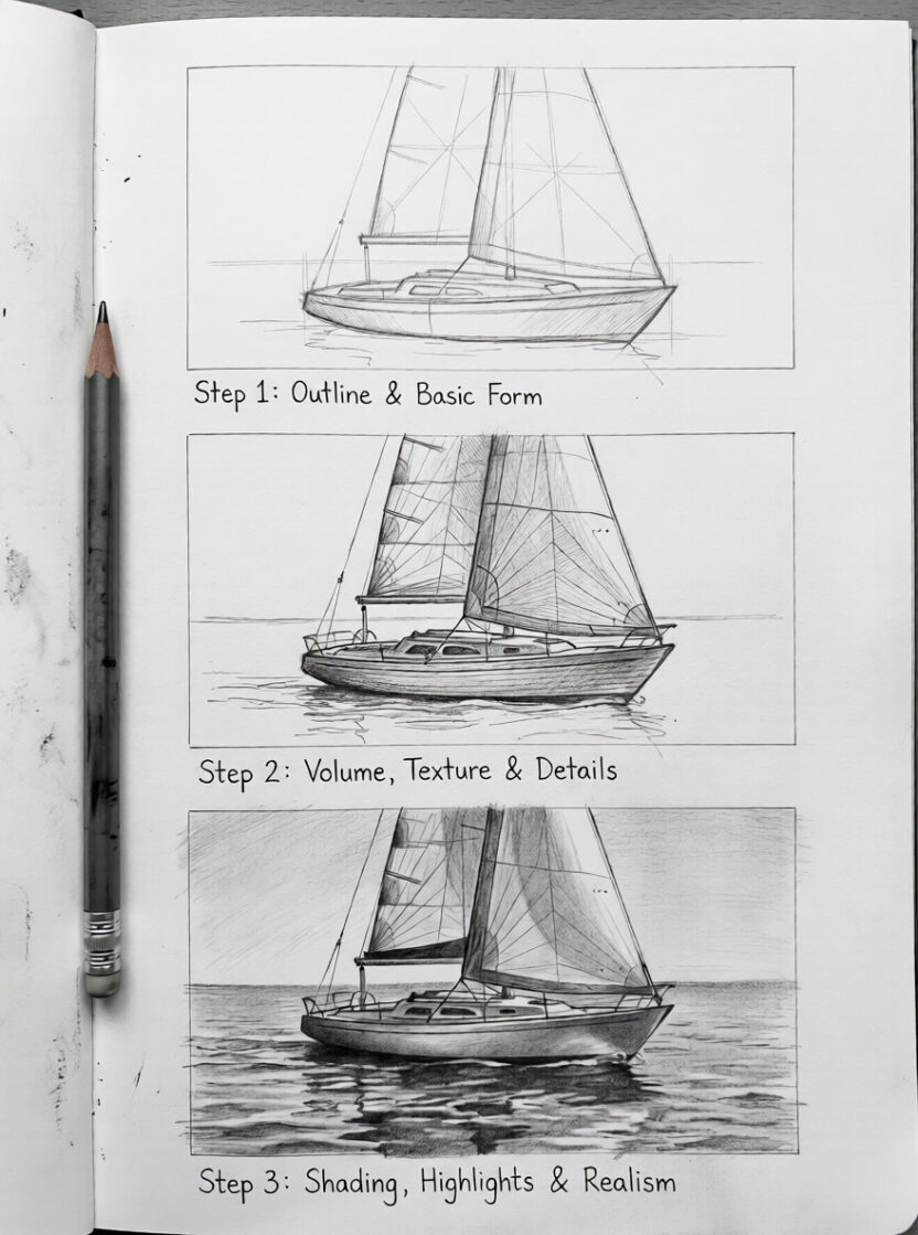 Boat Drawing: Hull Shapes & Step-by-Step Method (2026)