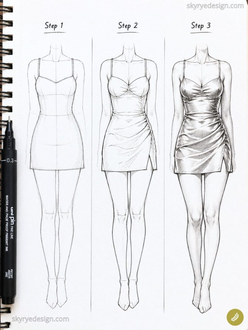 Dress Drawing: 15 Fashion Sketch Ideas Step-by-Step (2026)