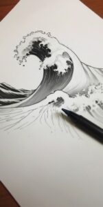 Waves Drawing: Techniques for Capturing Ocean Movement