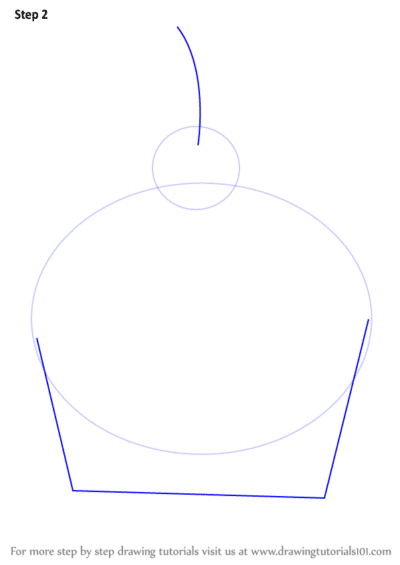 How to Draw Cupcake with Cherry Step-by-Step for Beginners