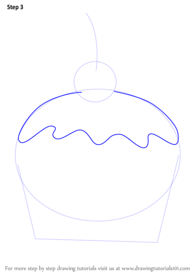 How to Draw Cupcake with Cherry Step-by-Step for Beginners