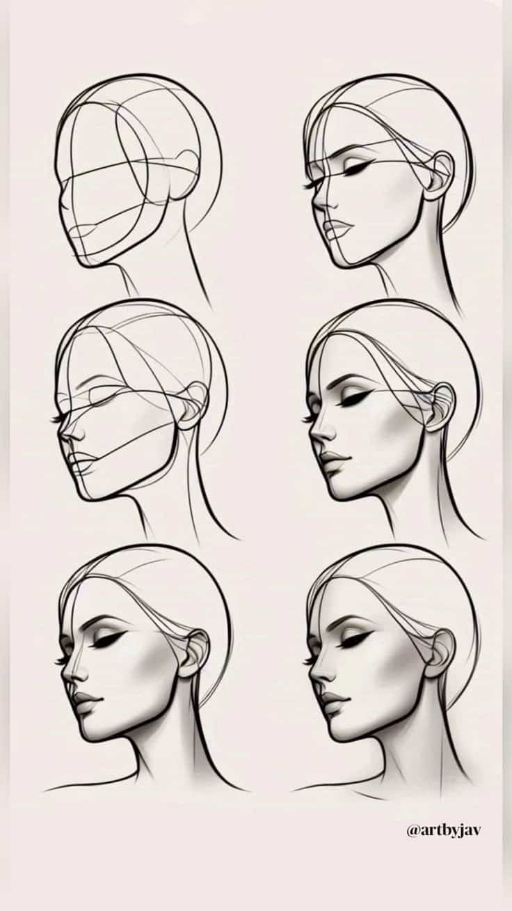Drawing Faces from Different Angles Made Easy for Beginners