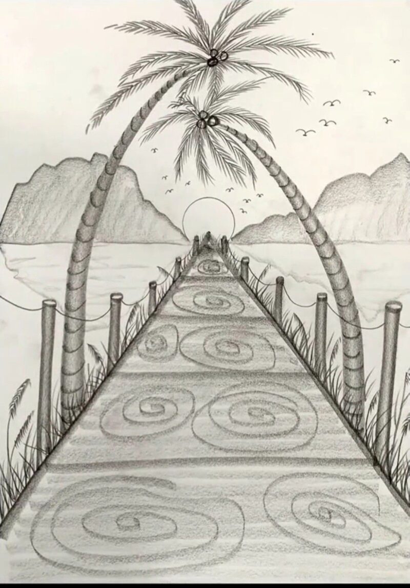Beach Drawing Ideas For Relaxing And Creative Sketches