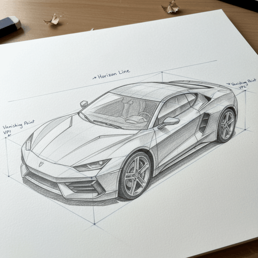 5 Easy Steps: How to Draw a Car Perspective