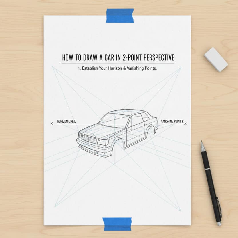 5 Easy Steps: How to Draw a Car Perspective
