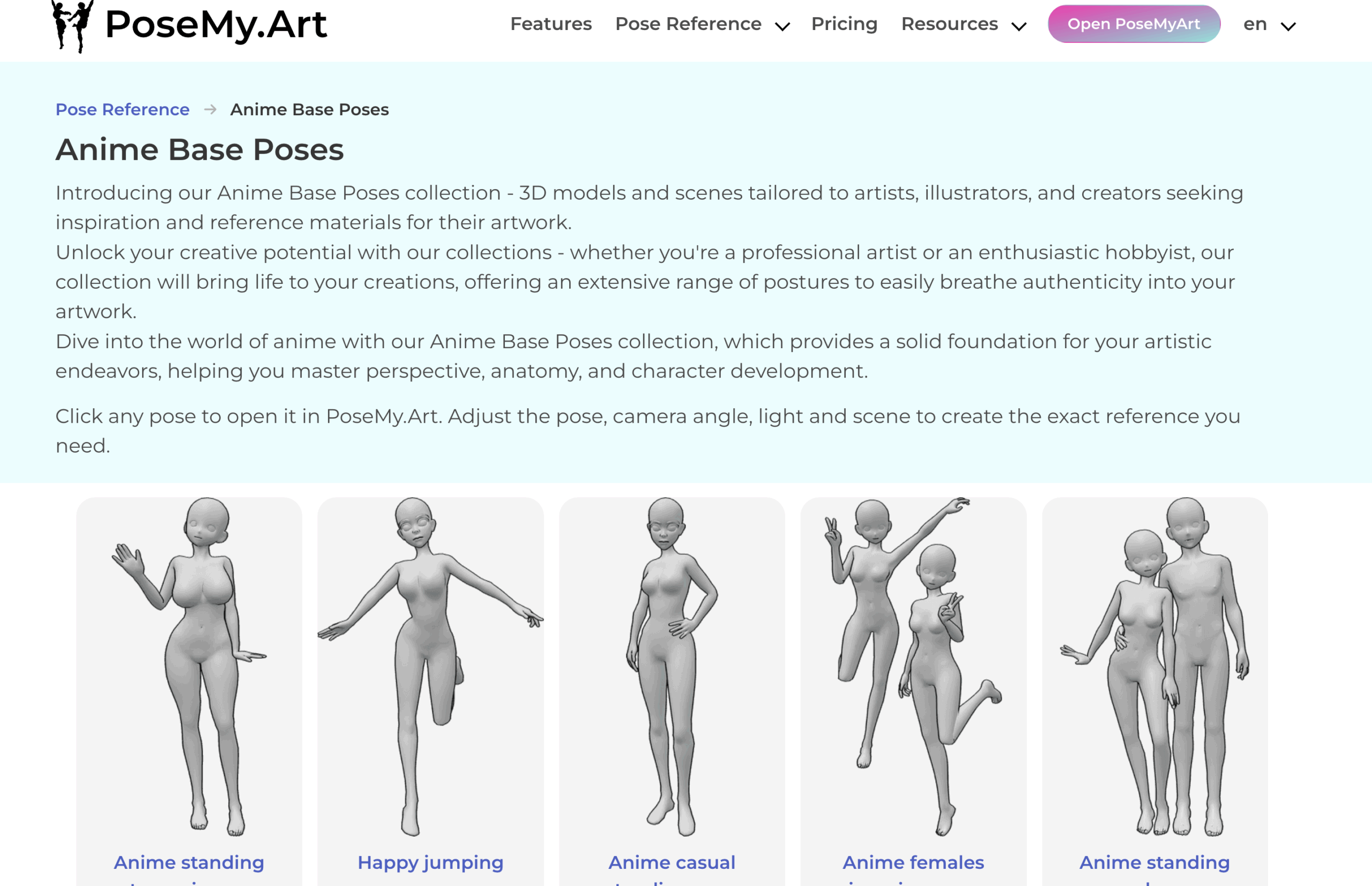 Anime Reference Poses for Easy and Fun Drawing Practice