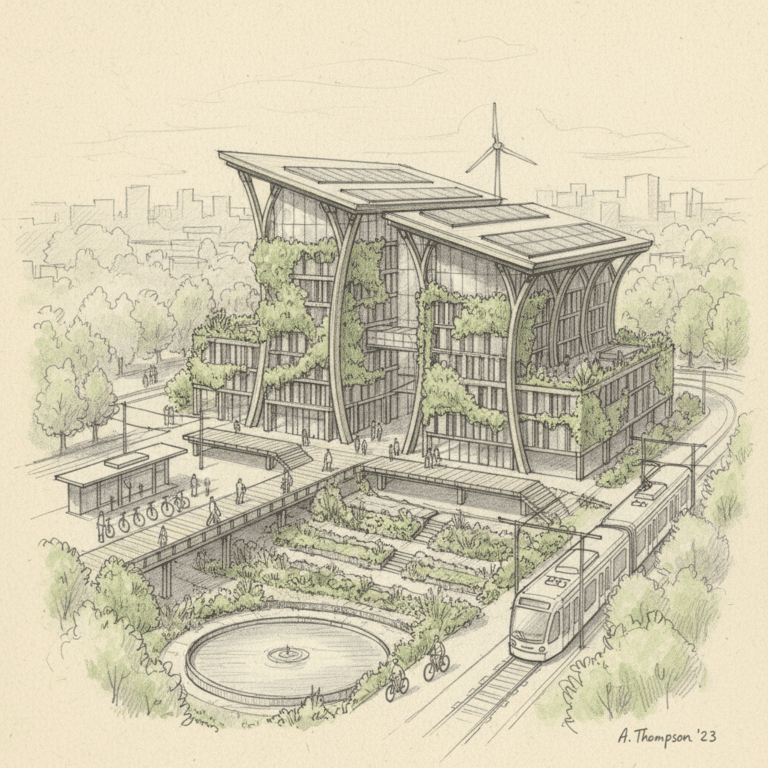 Sustainable Architecture Drawings: Green Building Principles