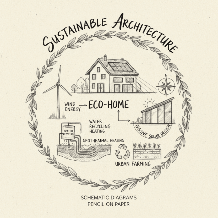 Sustainable Architecture Drawings: Green Building Principles