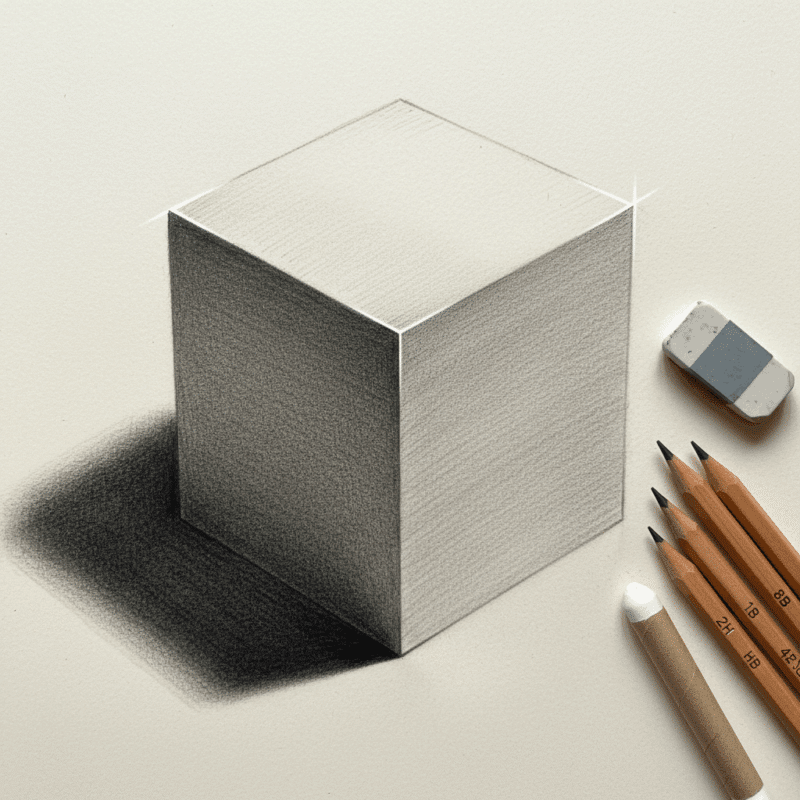 Improve Drawing Skills: How to Draw a Cube Shading | Sky