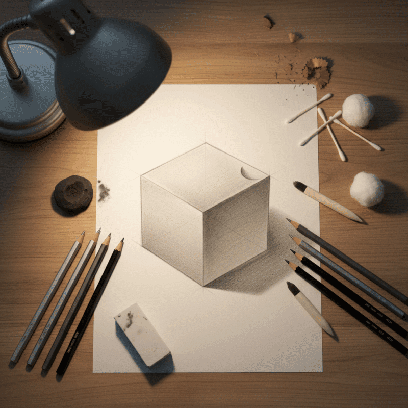 Improve Drawing Skills: How to Draw a Cube Shading | Sky