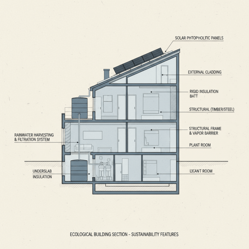 Sustainable Architecture Drawings: Green Building Principles