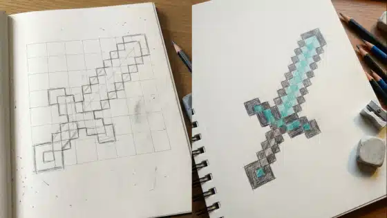 Transform Your Art with Minecraft Diamond Sword Drawing