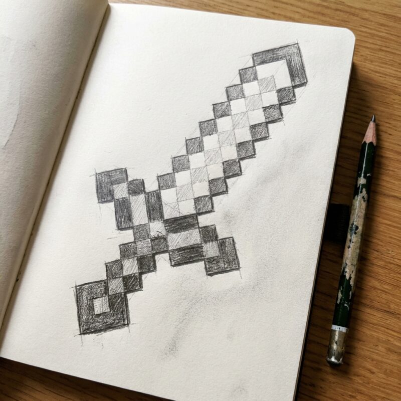 Transform Your Art with Minecraft Diamond Sword Drawing