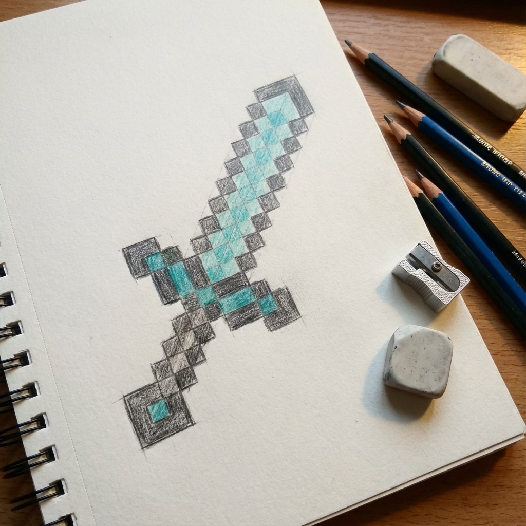 Transform Your Art with Minecraft Diamond Sword Drawing