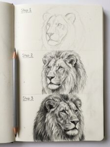 Fun and Detailed Lion Face Drawing Tutorial for You