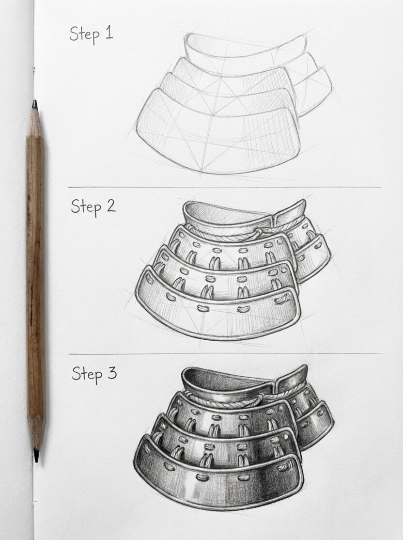 How to Draw a Samurai Helmet Without Stress