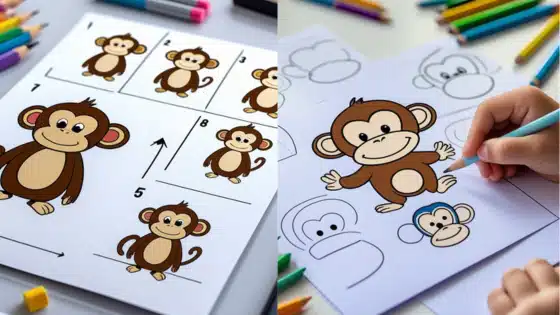 How to Draw a Monkey (Step-by-Step for Kids and Beginners)