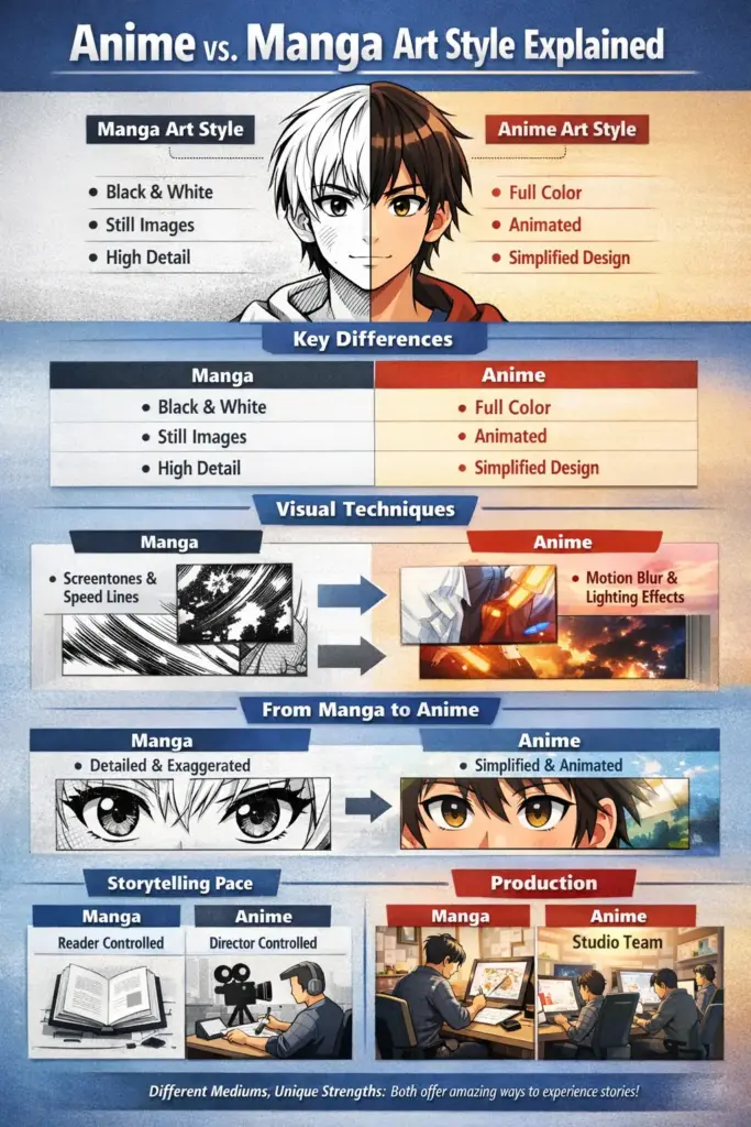 Anime vs Manga Art Style Explained: Key Visual Differences