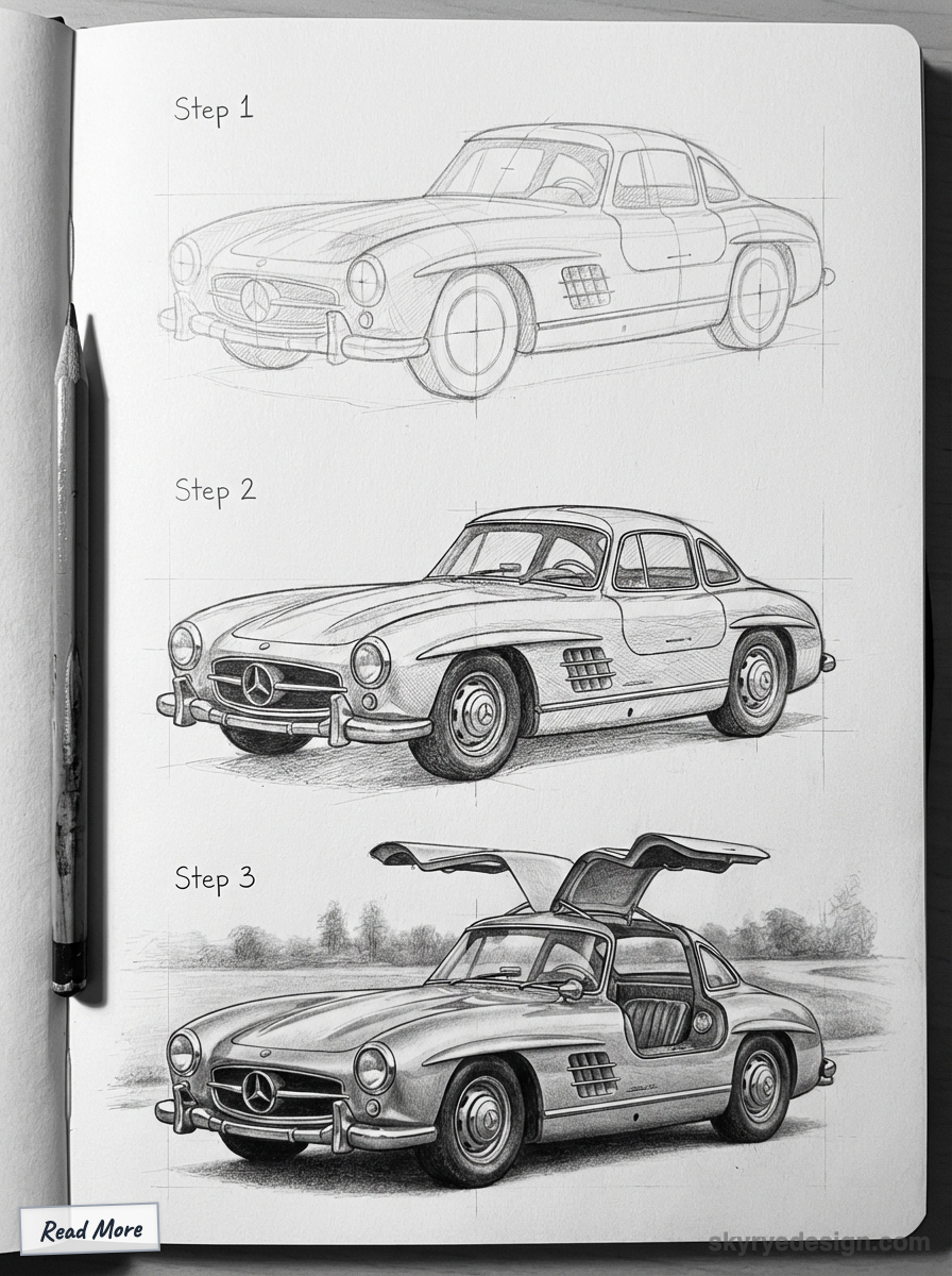 Mercedes Drawing: How to Sketch 10 Cult Mercedes Models