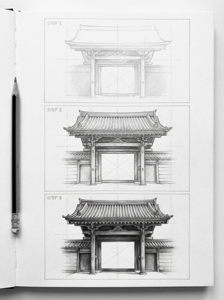 Master Japanese Architecture Drawing: Structures & Balance