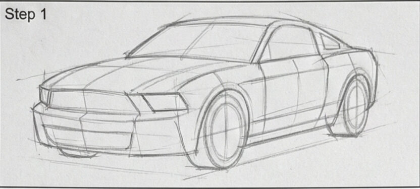 Ford Mustang Drawing: From Basic Shapes to Muscle Car Art