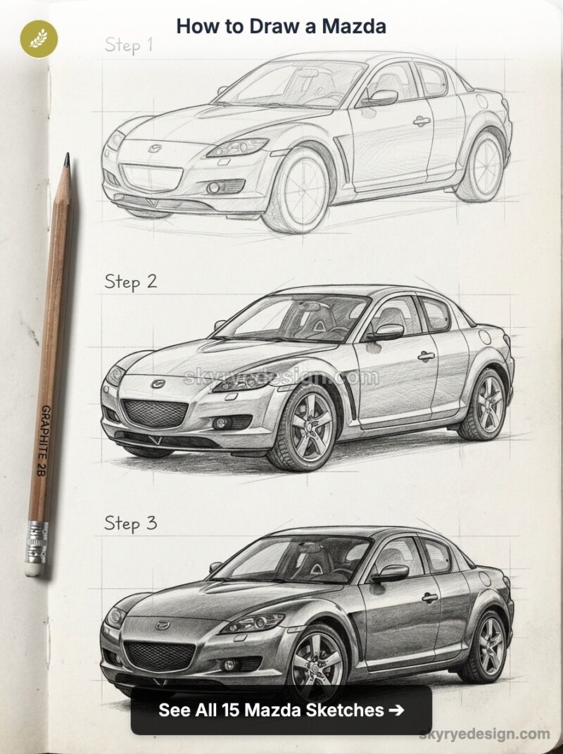 How to Draw a Mazda: 10 Models Step-by-Step (2026)