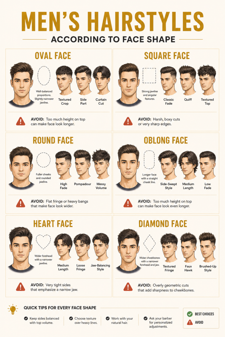 Men's Hairstyles 2026: 27 Cuts by Face Shape & Hair Type