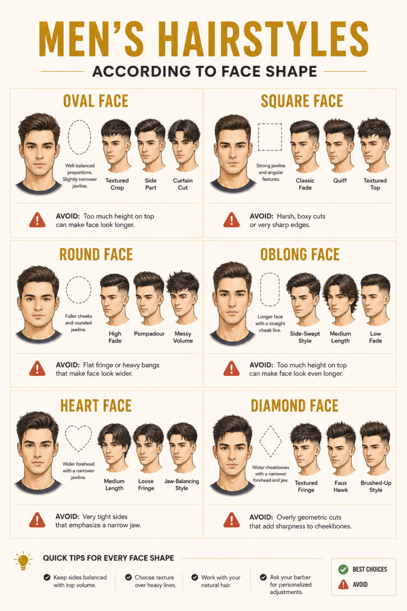 Men's Hairstyles 2026: 27 Cuts by Face Shape & Hair Type